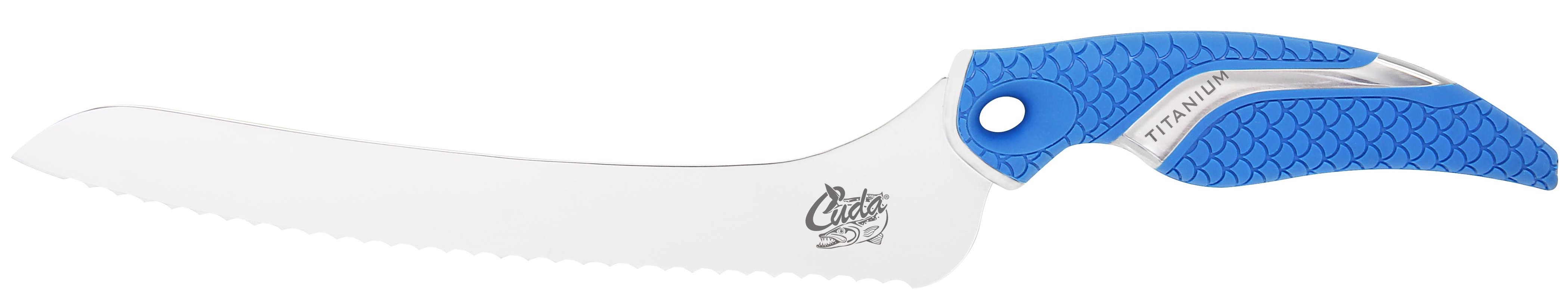 Cuda 9" Titanium Bonded Offset Serrated Chunk Knife - Fisherman's Outfitter